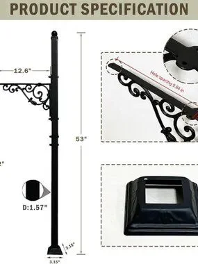 Other | Meiyihui 4253 H Heavy Duty Outdoor Mailbox Post Steel Mailbox ...